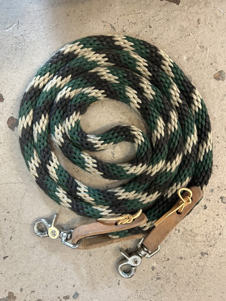 Poly Rope Reins W/ Scissor Snaps 1435-419greenropereins25F